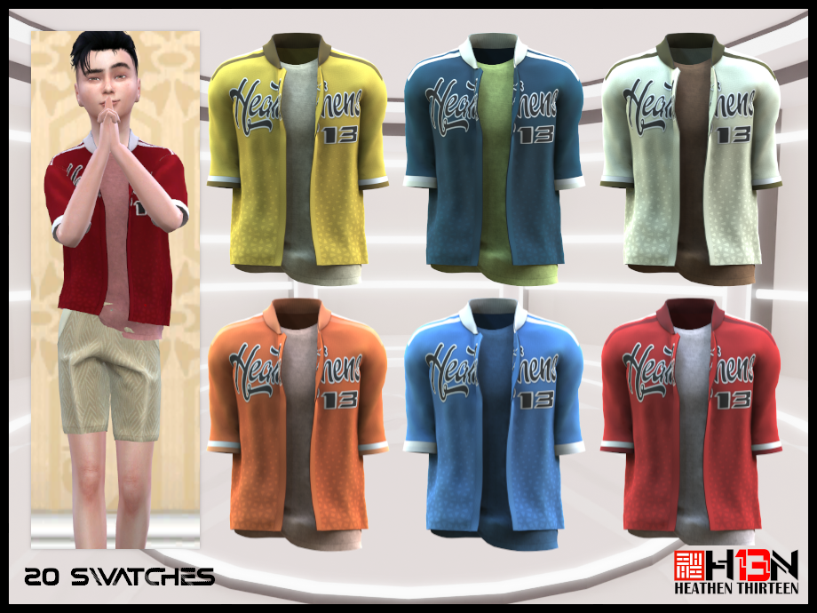 Children's Open Heathens Baseball Jersey - Screenshots - The Sims 4 ...
