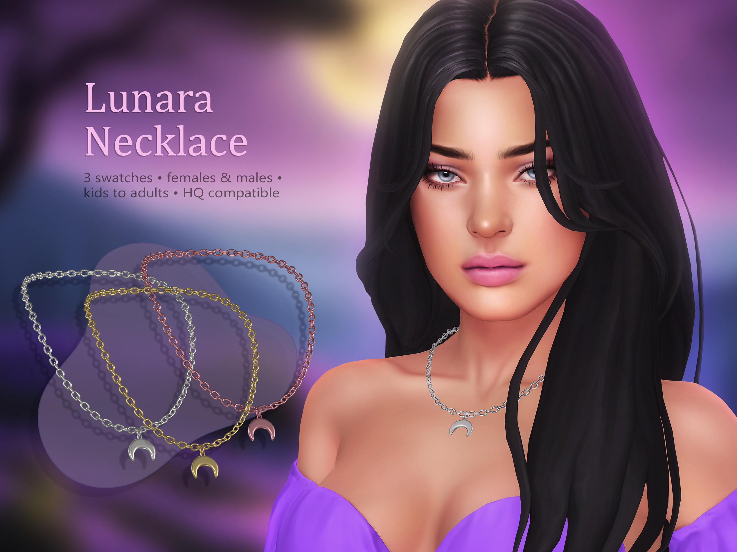 Lunara Necklace Screenshots - Create a Sim - The Sims 4