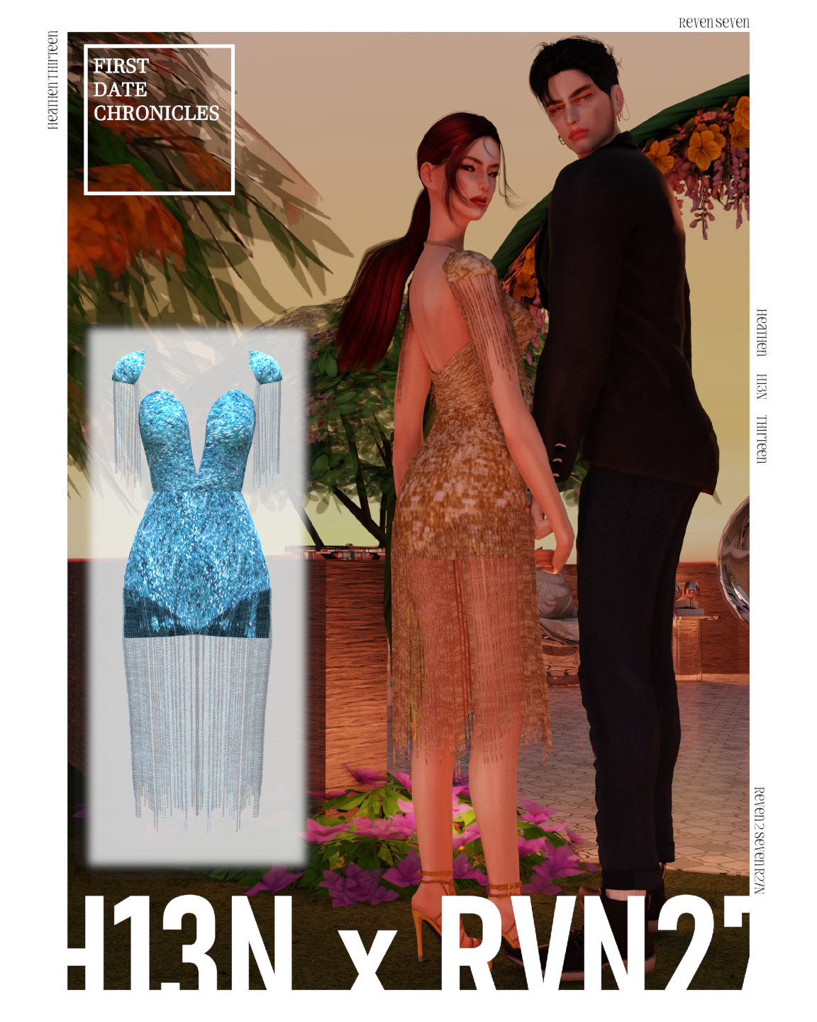 Rhinestone Embellished Drape Dress - The Sims 4 Create a Sim - CurseForge