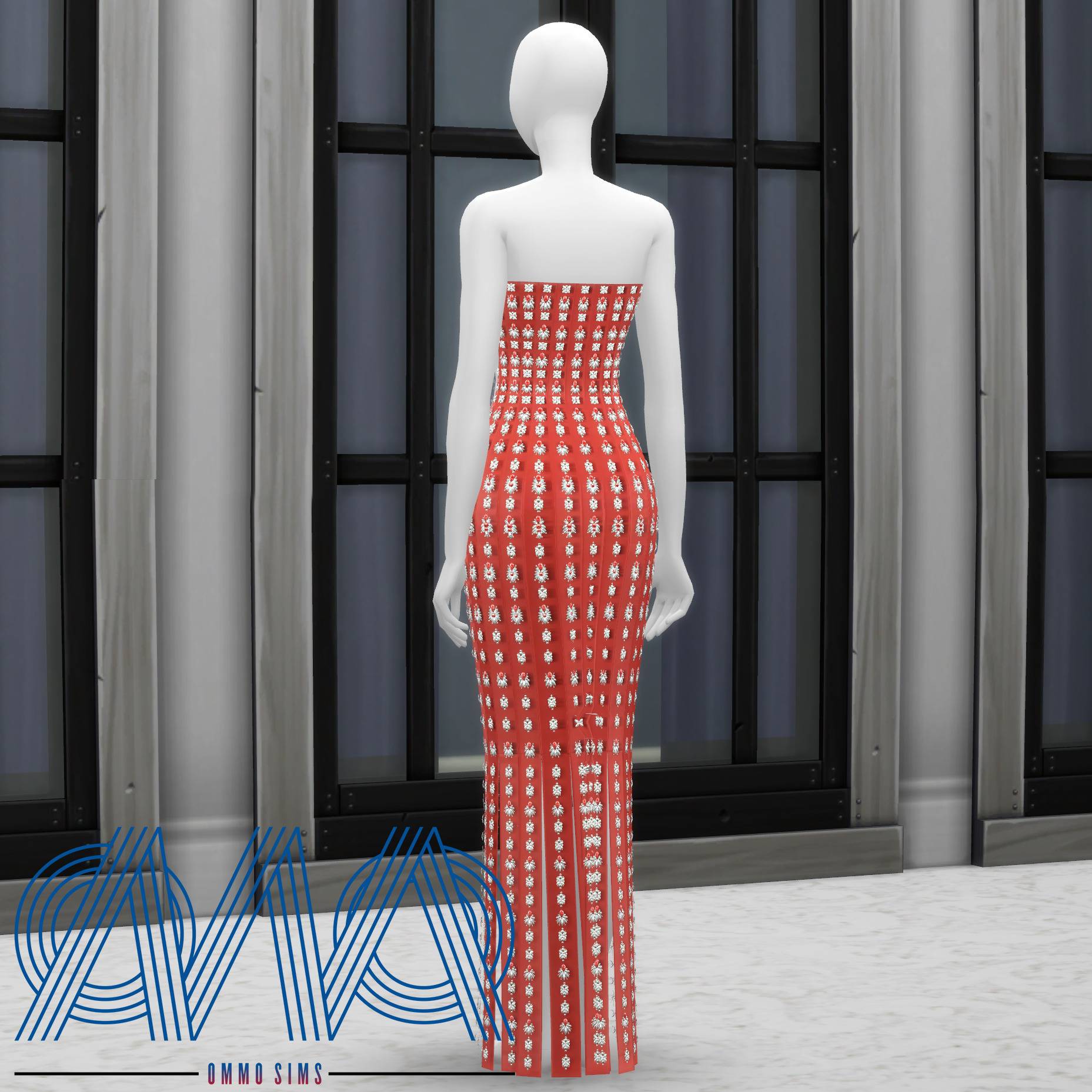 Asava’s - Custom Made Mermaid Gown in Red with Crystal Embroidery - The ...