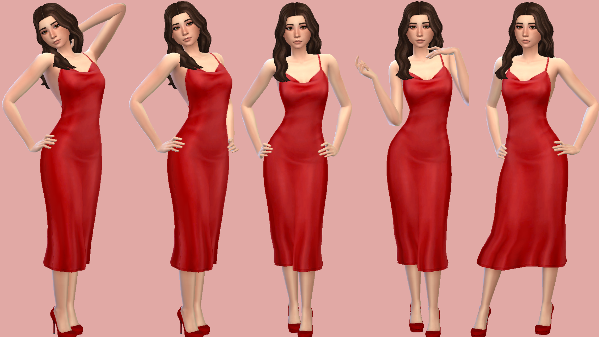 Silk Valentines Dress Screenshots - Create a Sim - The Sims 4