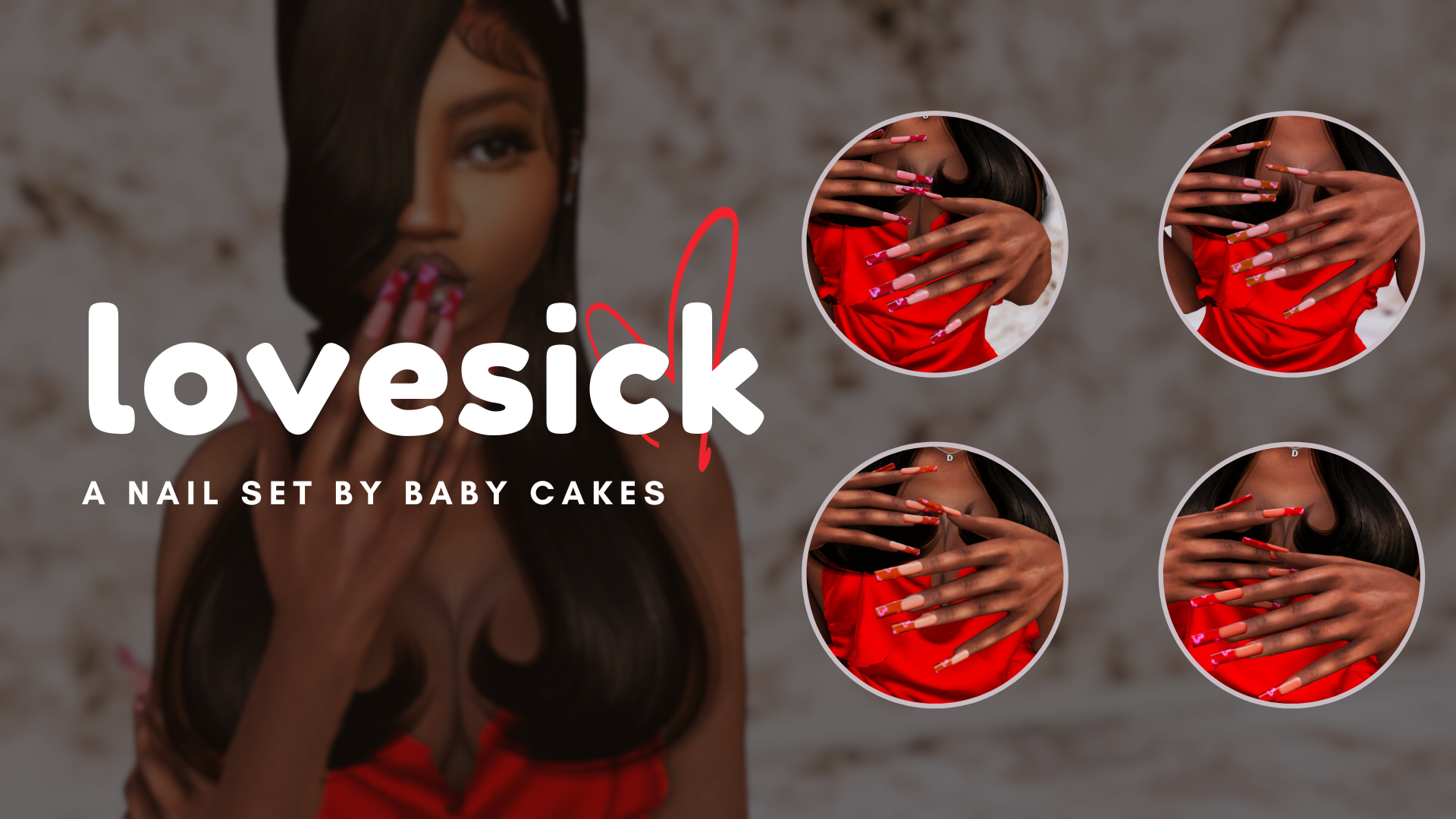 [Baby Cakes] Lovesick Nail Set - Gallery - The Sims 4 Create a Sim - CurseForge