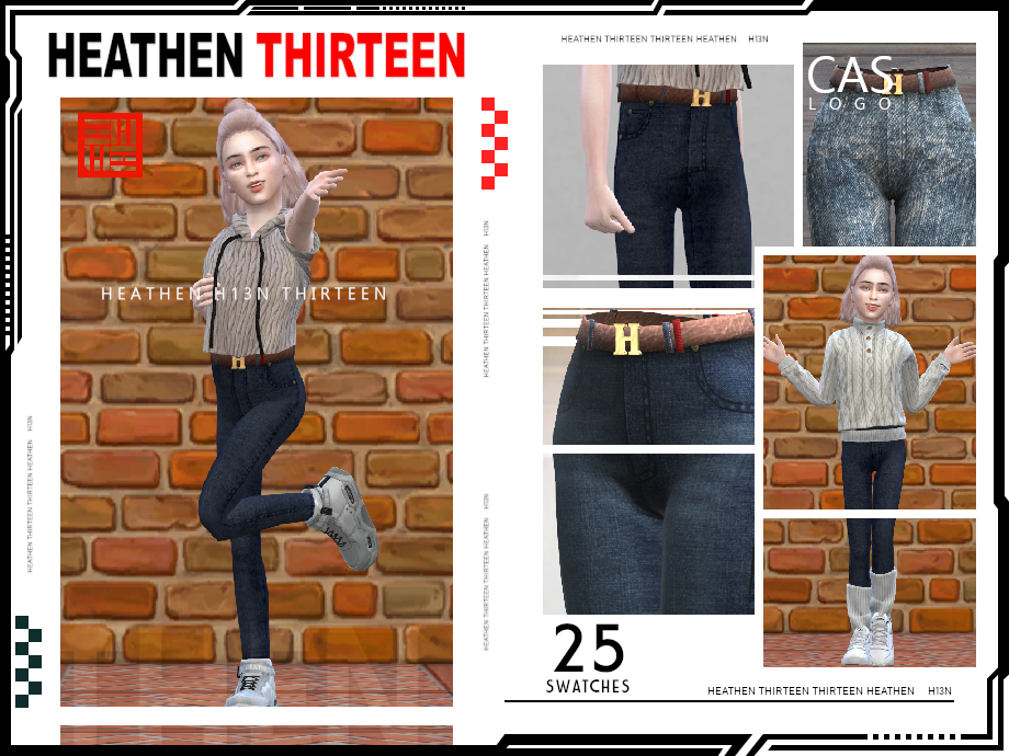 Girl's Belted Skinny Jeans - The Sims 4 Create a Sim - CurseForge