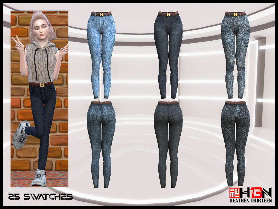 Girl's Belted Skinny Jeans - Gallery - The Sims 4 Create a Sim - CurseForge