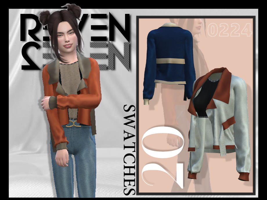 Child's Stylish Open Belted Crop Jacket - The Sims 4 Create a Sim ...