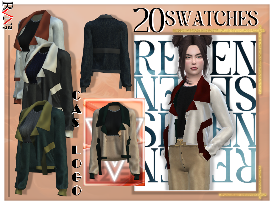 Child's Stylish Open Belted Crop Jacket - Screenshots - The Sims 4 ...