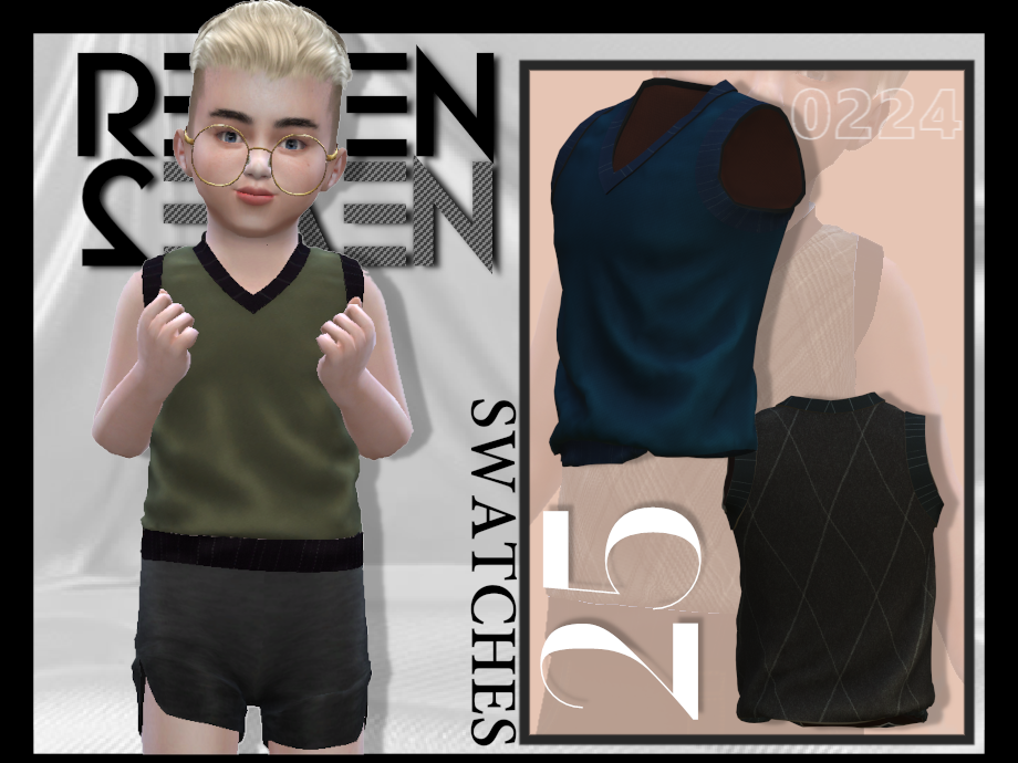 Toddler's V-neck Pullover Sweater Vest - The Sims 4 Create a Sim ...