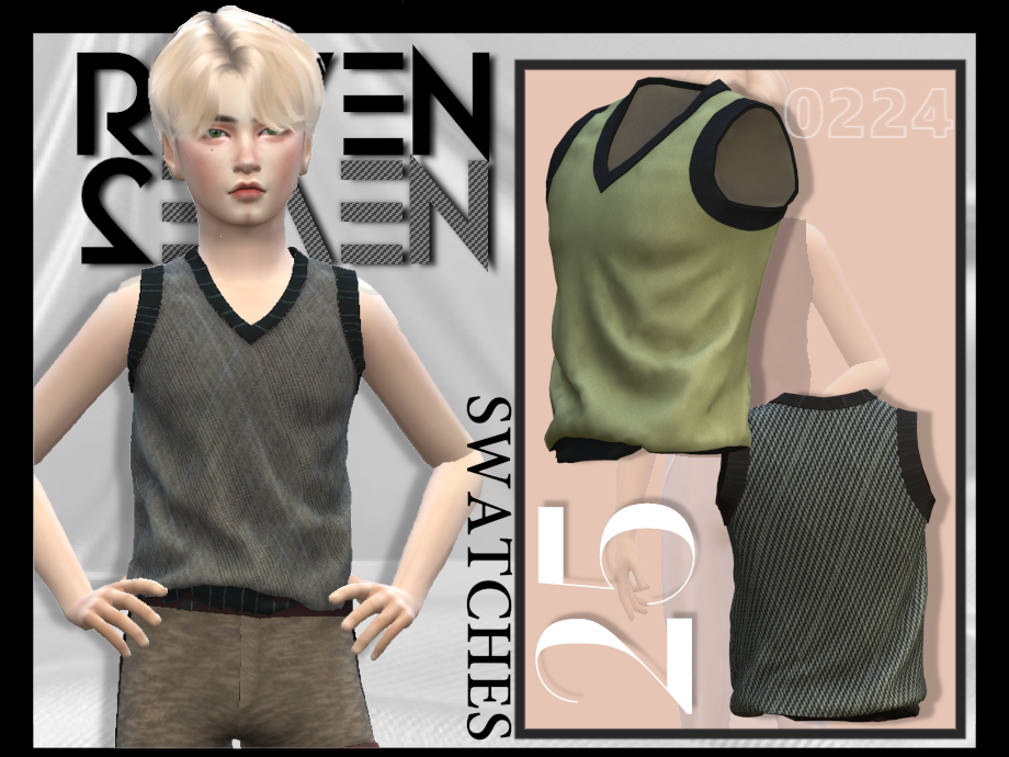 Child's V-neck Pullover Sweater Vest - The Sims 4 Create a Sim - CurseForge