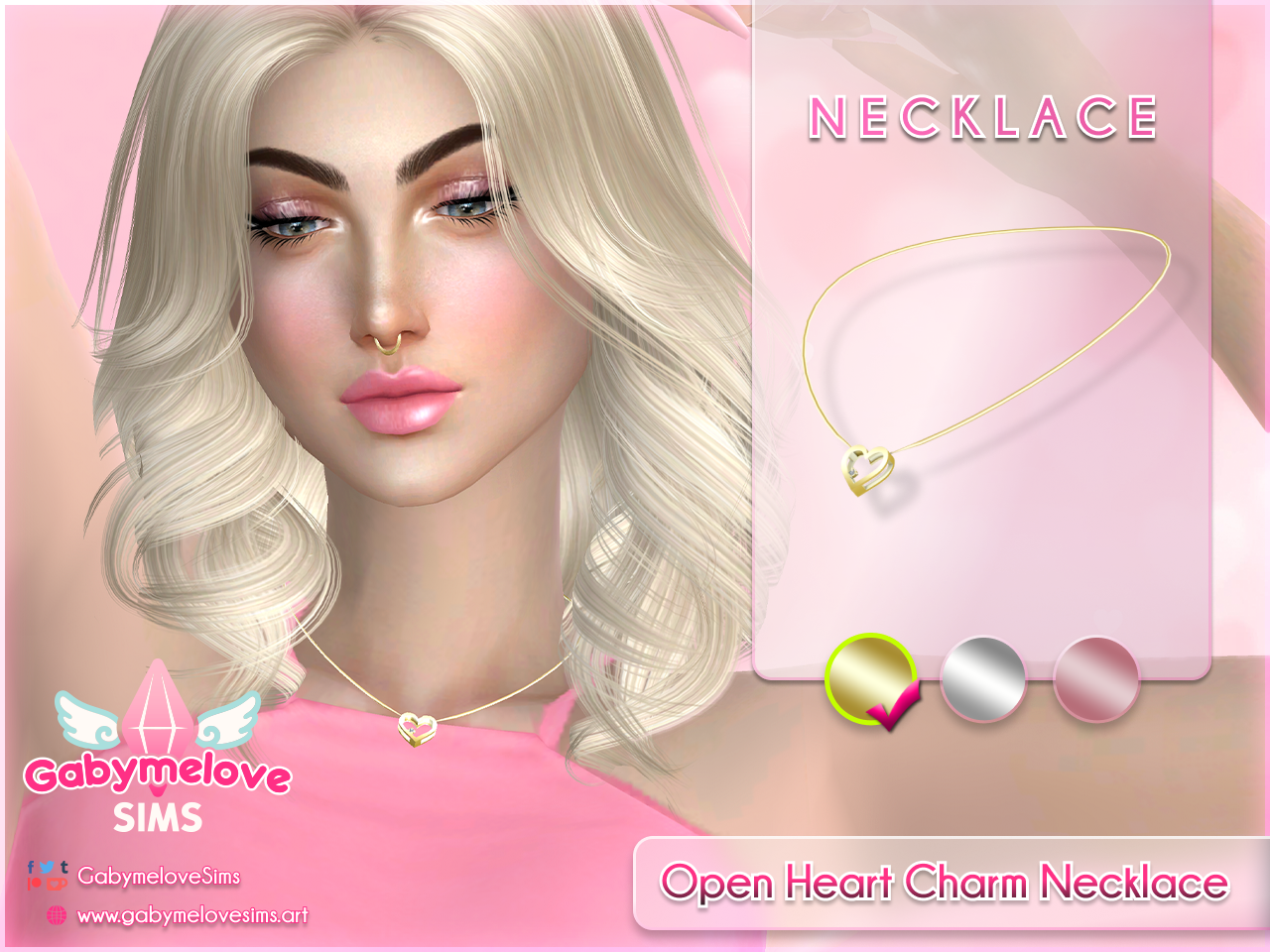 Open Heart Charm Necklace | Valentine's Collection [HQ compatible ...