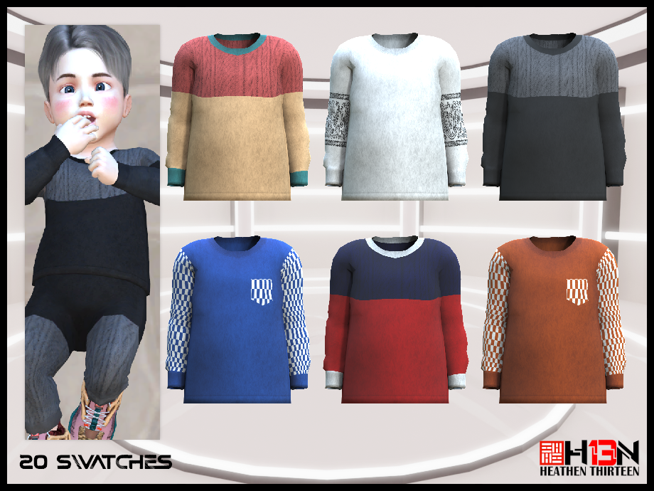 Infant's Patchwork Long Sleeves Pullover Tracksuit - Gallery - The Sims ...