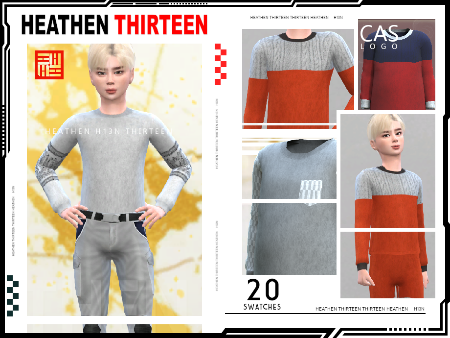 Children's Patchwork Long Sleeves Pullover Tracksuit - The Sims 4 ...