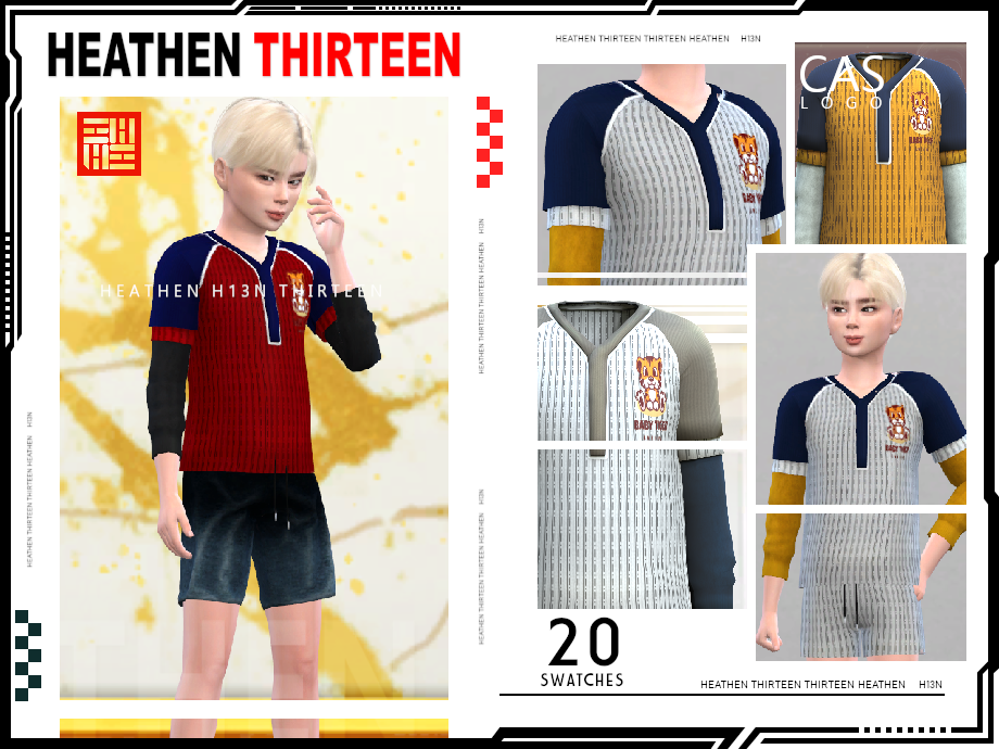 Children's Layered Striped Shirt Over Long Sleeves - Gallery - The Sims ...