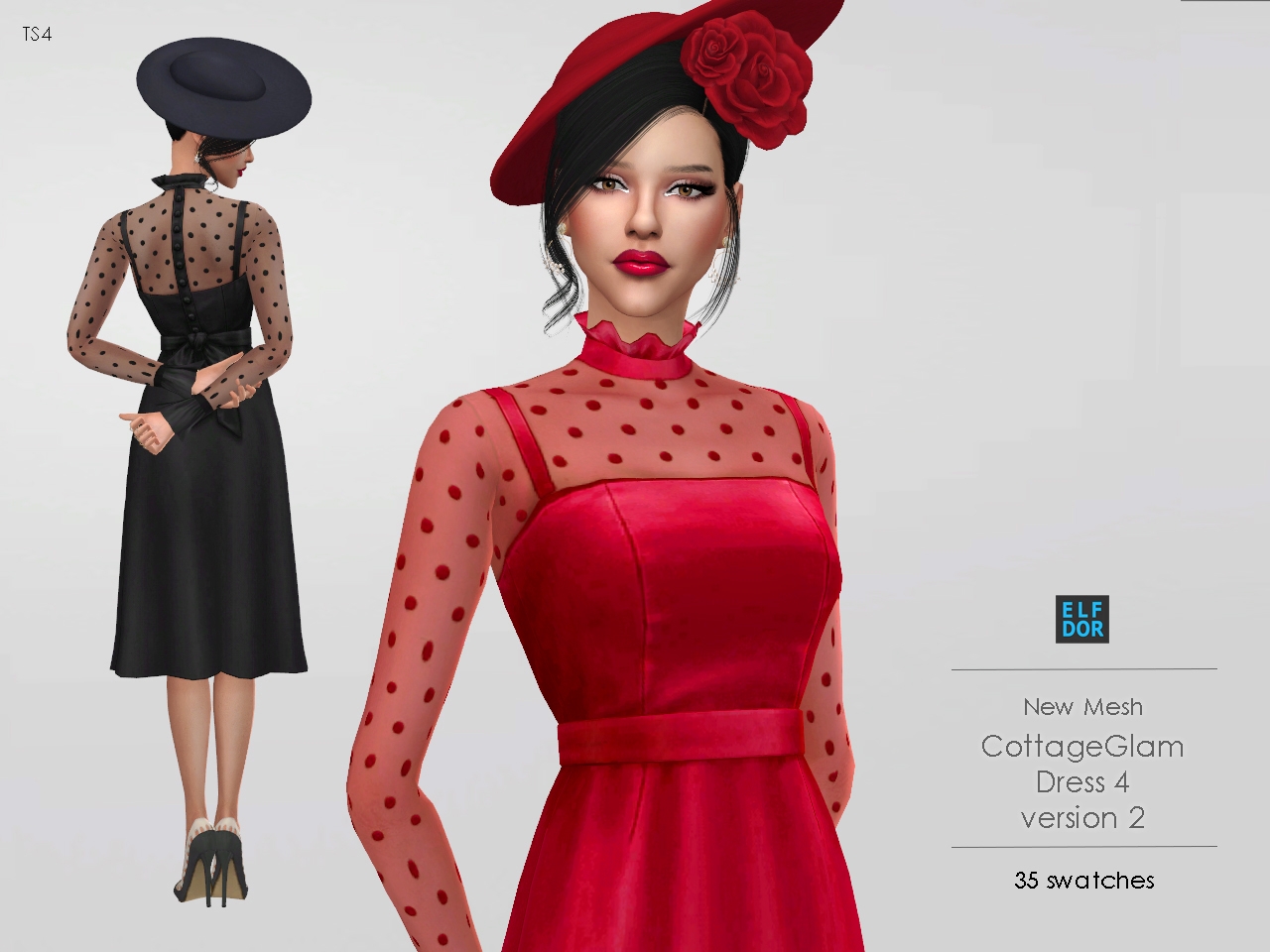 Cottage Glam Dress 4 - v2 - Gallery - The Sims 4 Create a Sim - CurseForge