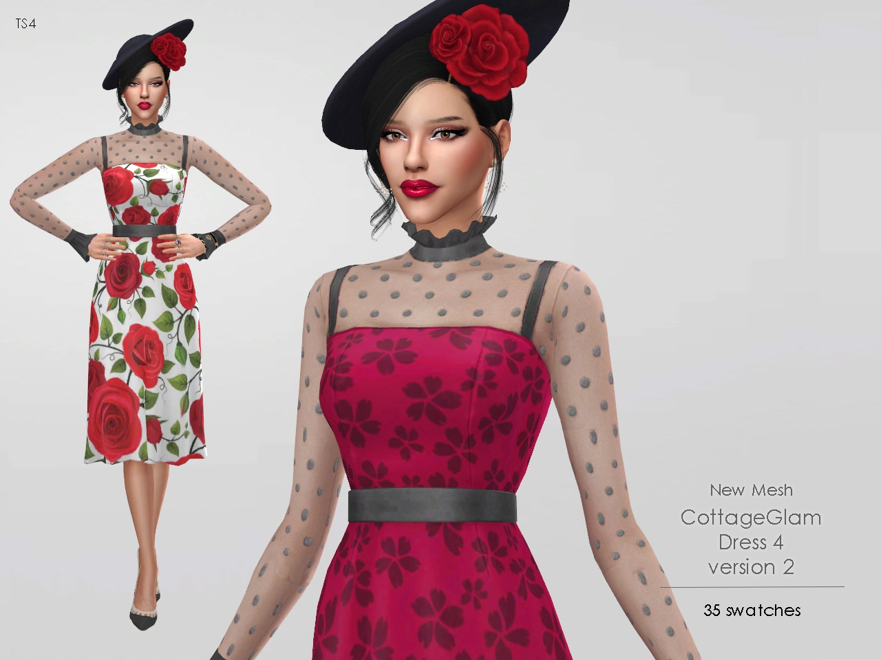 Cottage Glam Dress 4 - v2 - Gallery - The Sims 4 Create a Sim - CurseForge