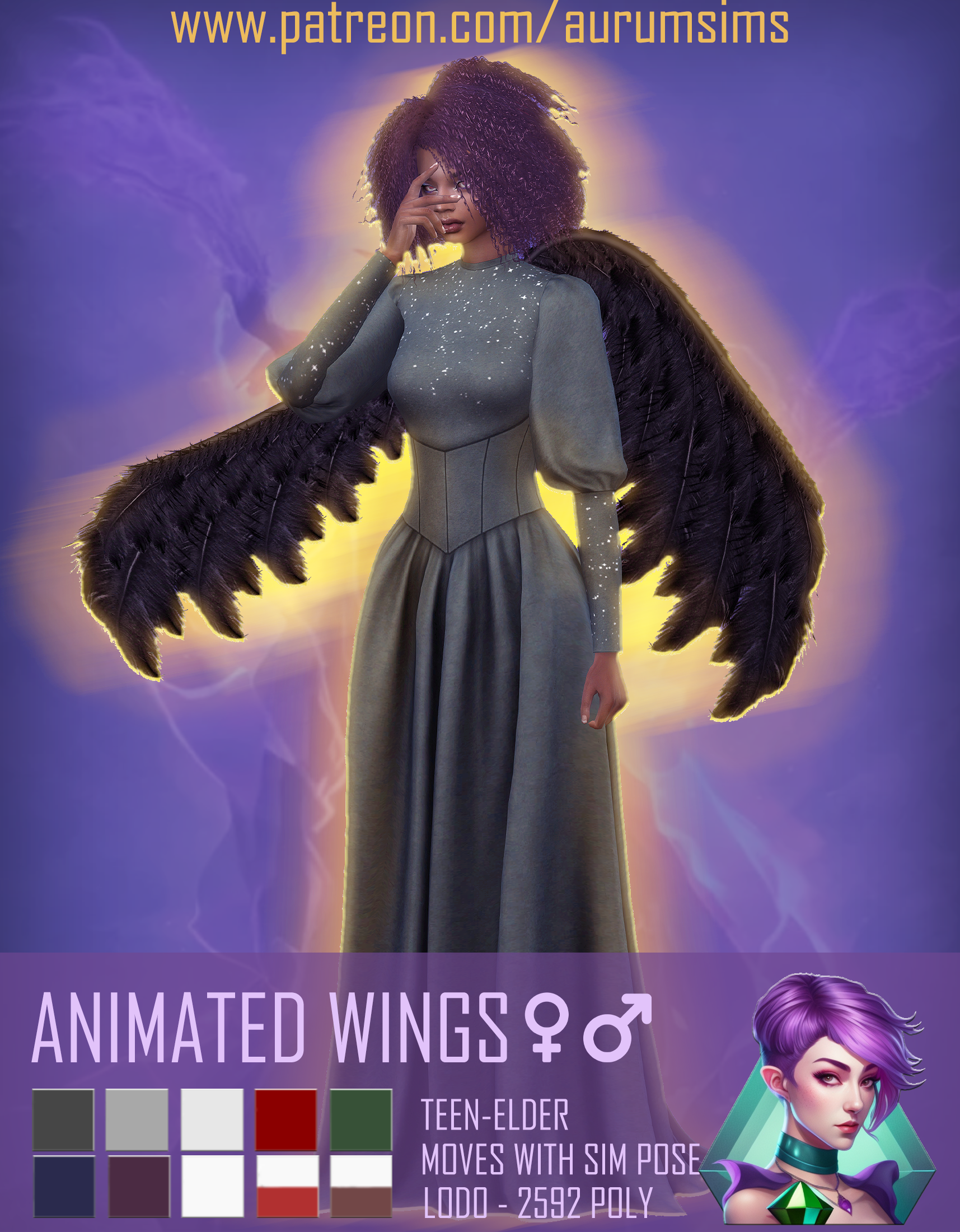 Aurum - Animated Wings Accessory - The Sims 4 Create a Sim - CurseForge