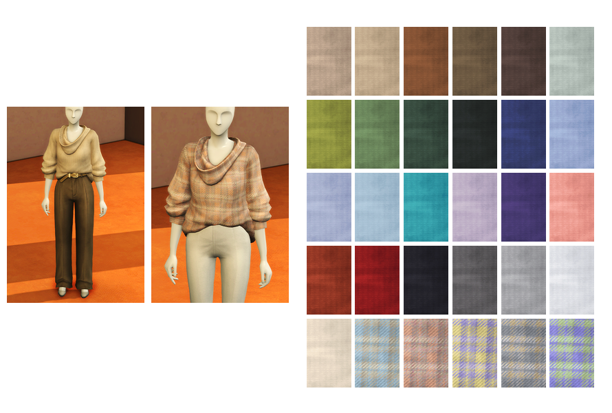 Mellow V - Gène Sweater & with Pants Set (Feminine) - The Sims 4 Create a Sim - CurseForge