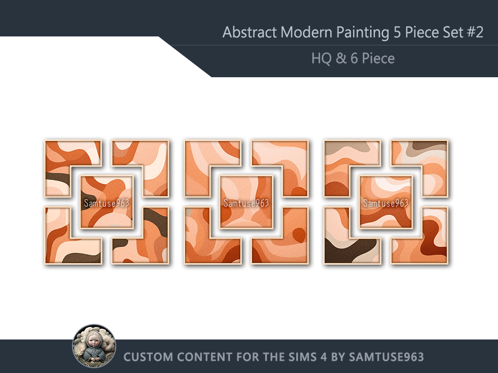 HQ Abstract Modern Painting 5 Piece Set #2 Sellable Samtuse963 - The Sims 4 Build / Buy - CurseForge