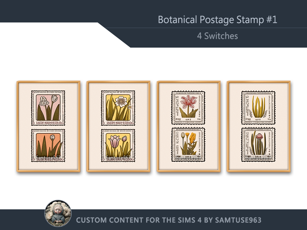 Botanical Postage Stamp #1 Sellable Extra A Samtuse963 - The Sims 4 ...