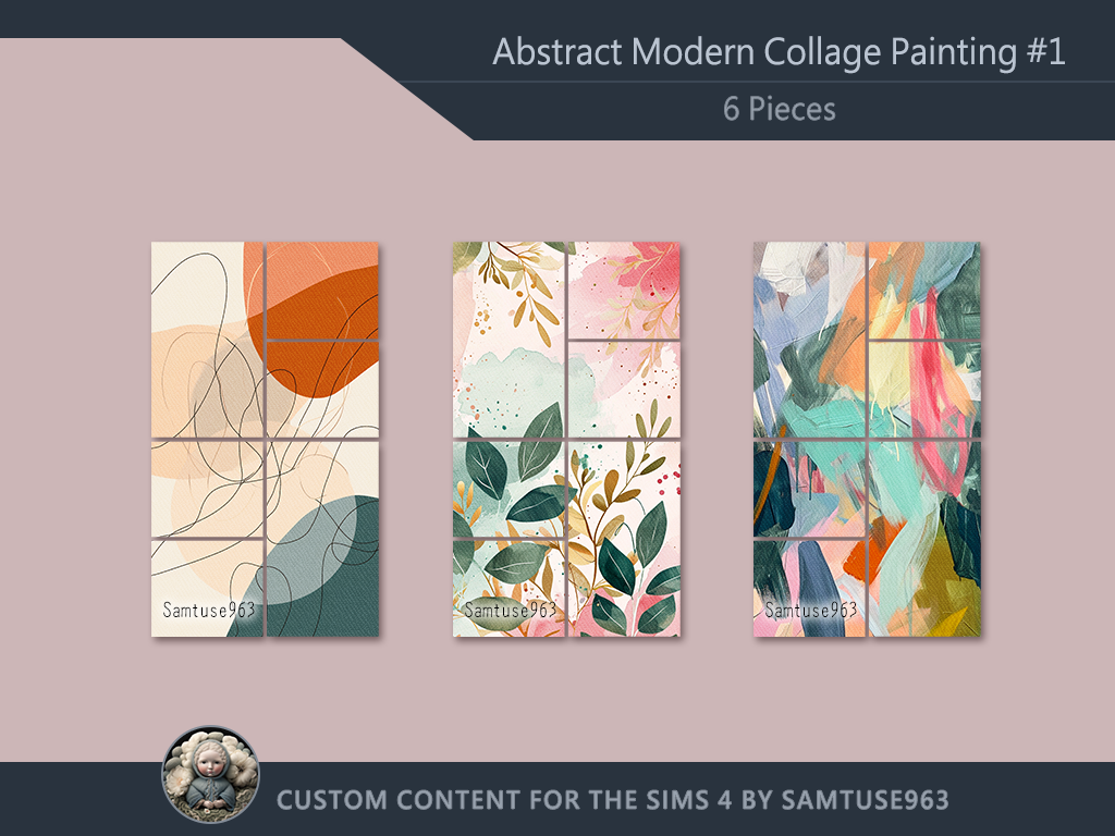HQ Abstract Modern Collage Painting #1 Sellable Samtuse963 - The Sims 4 Build / Buy - CurseForge