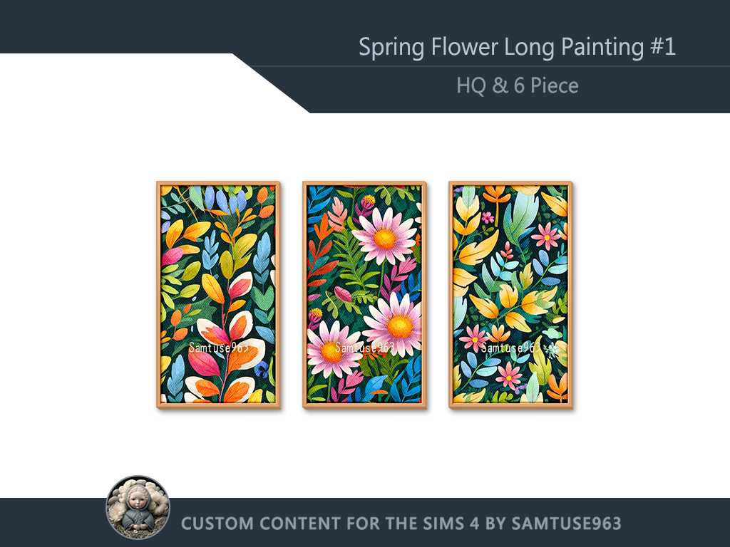 HQ Spring Flower Long Painting #1 Sellable Extra D Samtuse963 - The Sims 4 Build / Buy - CurseForge