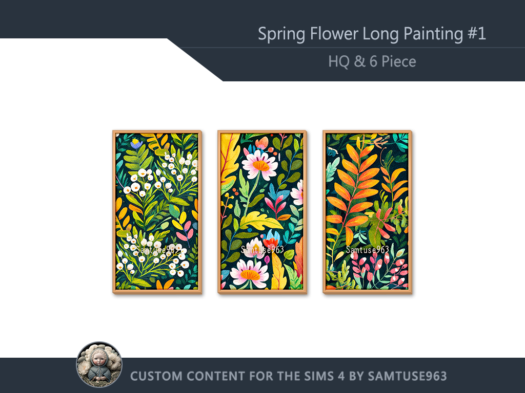HQ Spring Flower Long Painting #1 Sellable Extra D Samtuse963 - The Sims 4 Build / Buy - CurseForge
