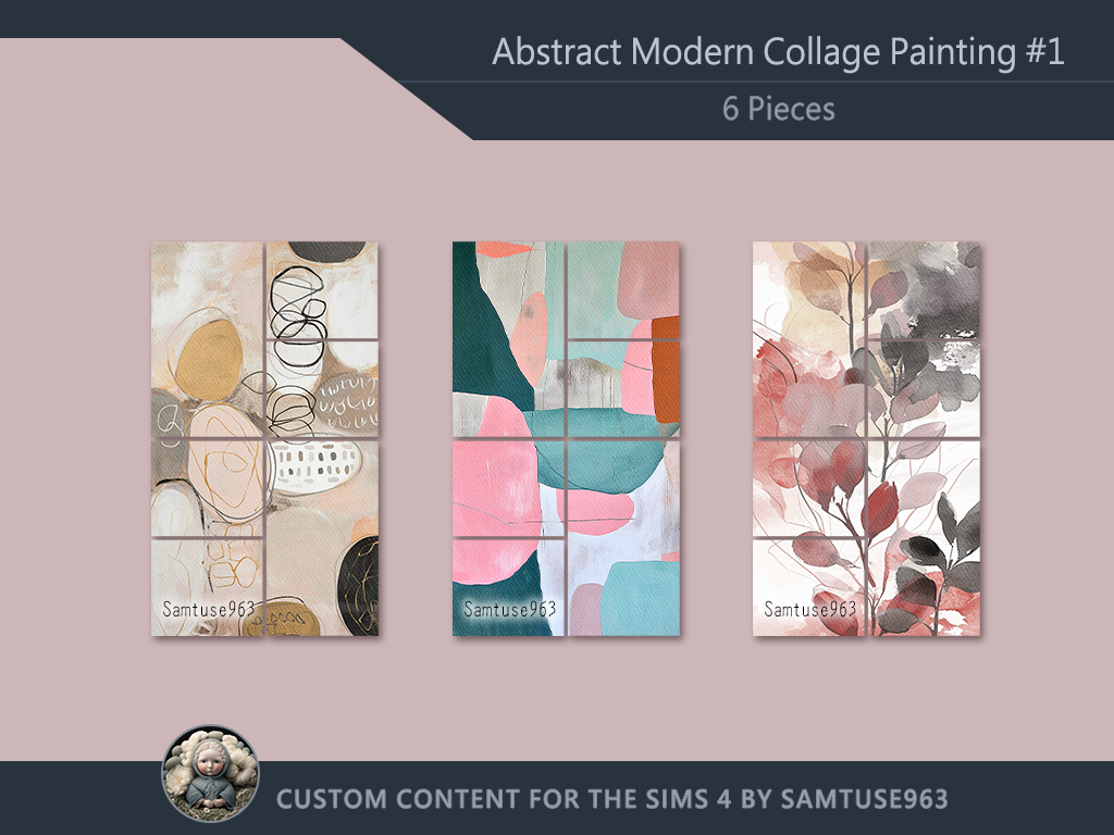 HQ Abstract Modern Collage Painting #1 Sellable Samtuse963 - The Sims 4 Build / Buy - CurseForge