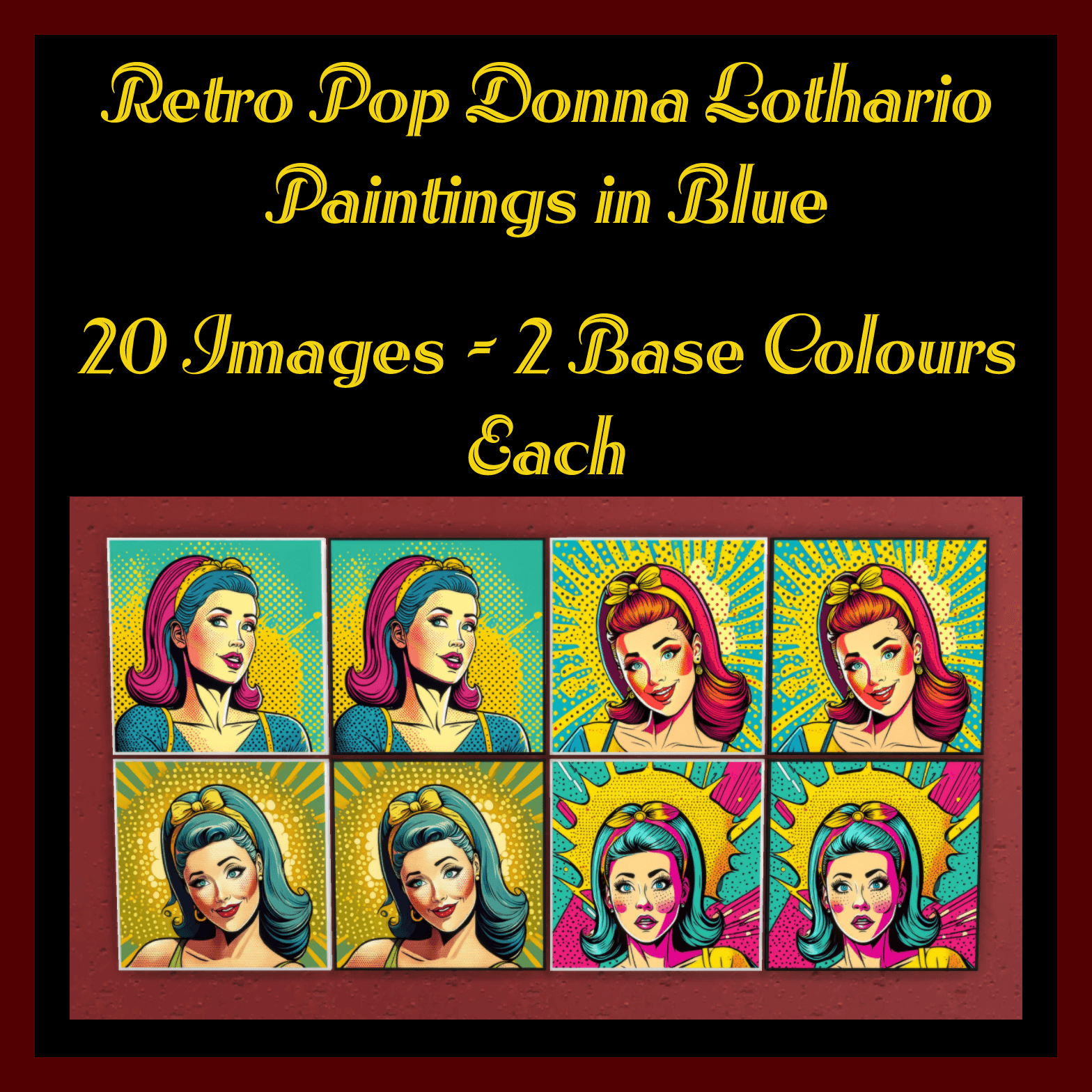 Retro Pop Donna Lothario Paintings in Blue - Gallery - The Sims 4 Build / Buy - CurseForge