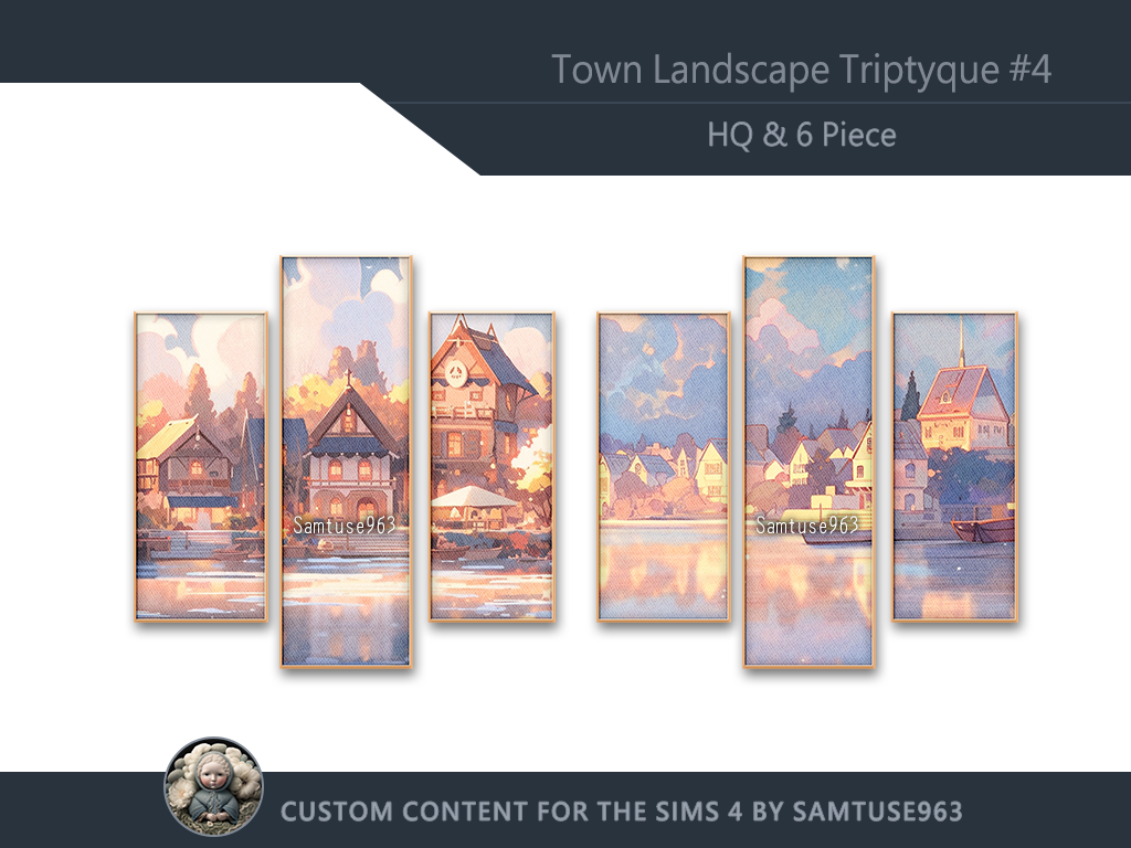HQ Town Landscape Triptych #4 Sellable Extra B Samtuse963 - The Sims 4 Build / Buy - CurseForge