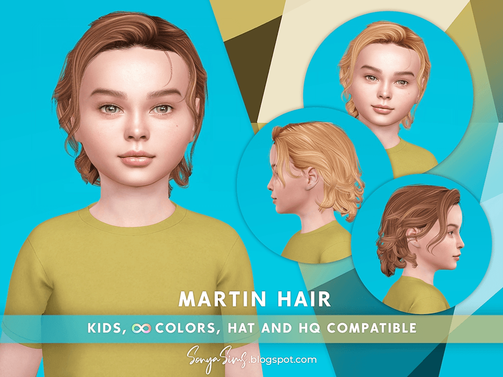 SONYASIMS - MARTIN HAIR KIDS - The Sims 4 Create a Sim - CurseForge