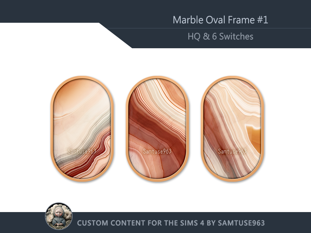 HQ Marble Oval Frame #1 Sellable Samtuse963 - The Sims 4 Build / Buy - CurseForge