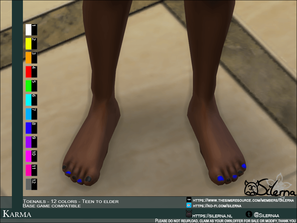 Karma Toenails - Gallery - The Sims 4 Create a Sim - CurseForge