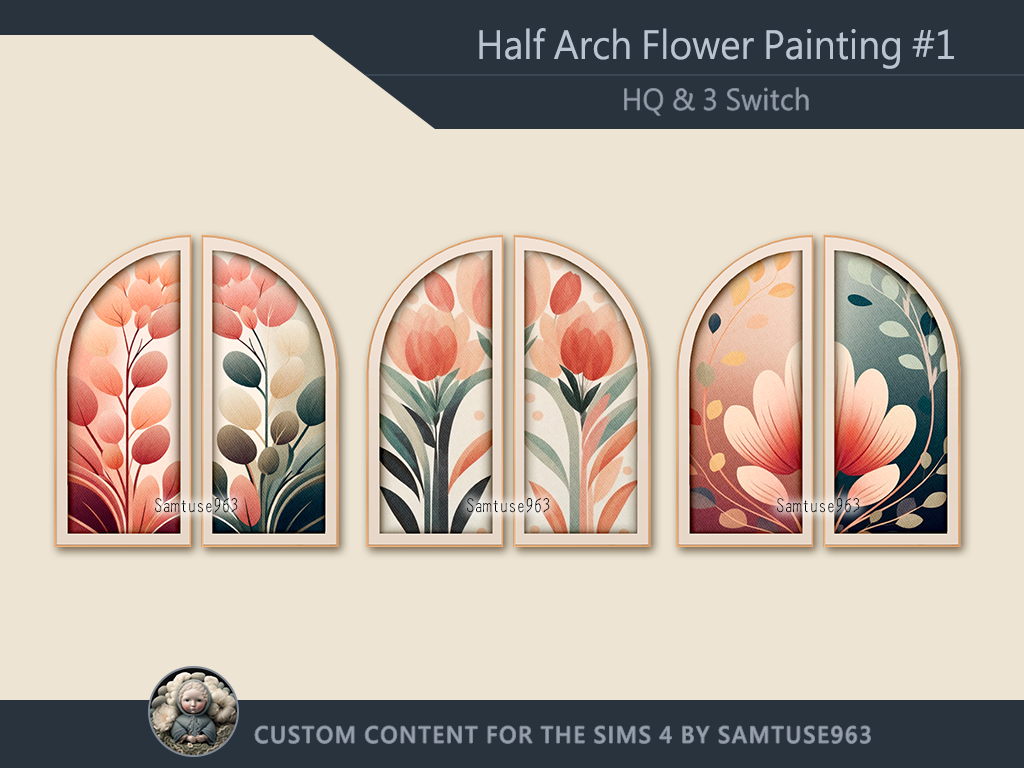 HQ Half Arch Flower Painting #2 Samtuse963 - The Sims 4 Build / Buy ...