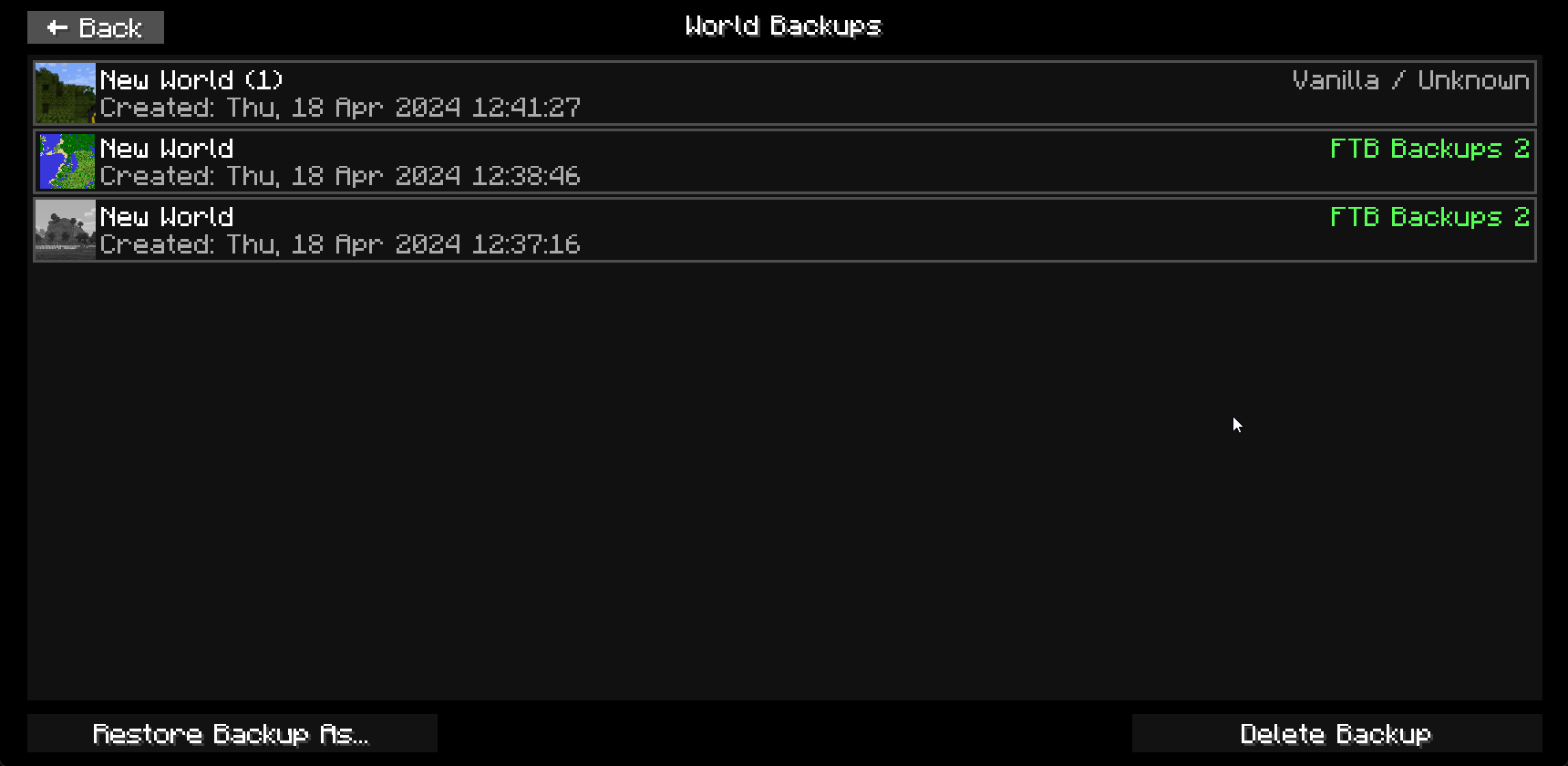 Backup Manager - Gallery - Minecraft Mods - CurseForge