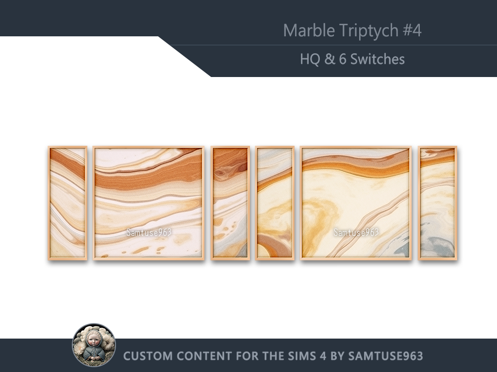 HQ Marble Triptych #4 Sellable Extra E Samtuse963 - The Sims 4 Build / Buy - CurseForge
