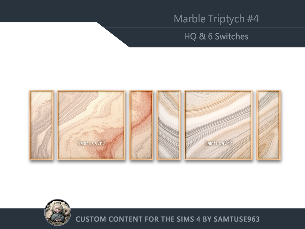 HQ Marble Triptych #4 Sellable Extra E Samtuse963 - The Sims 4 Build / Buy - CurseForge