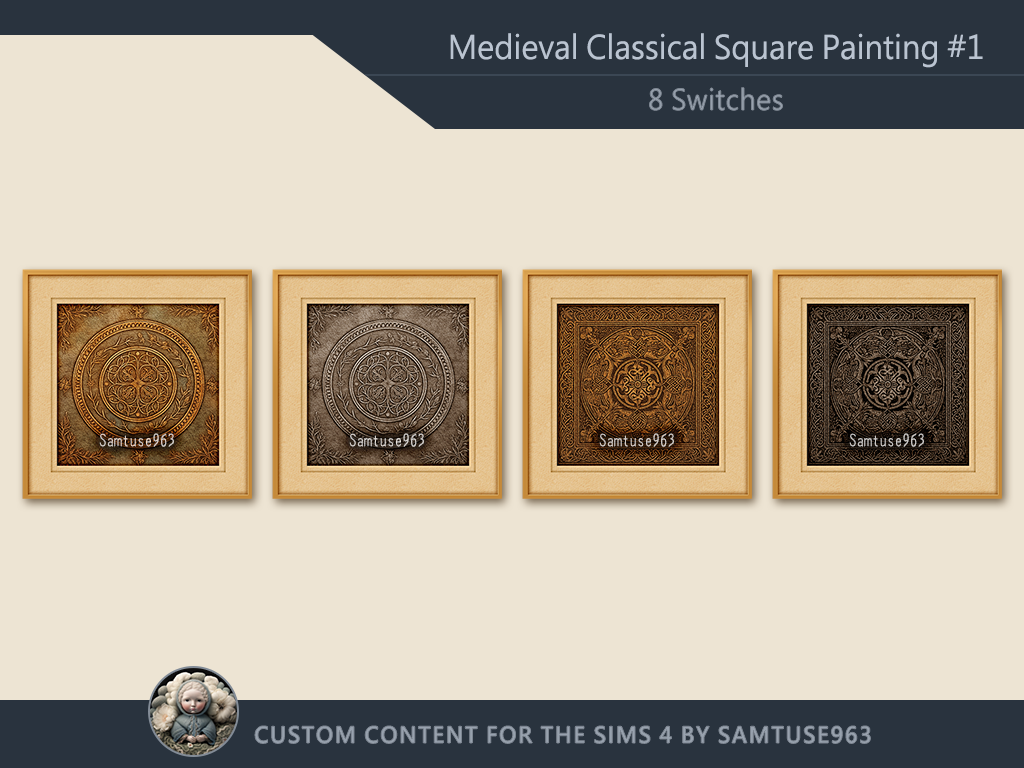 Medieval Classical Square Painting #1 Sellable Extra C Samtuse963 - The Sims 4 Build / Buy ...