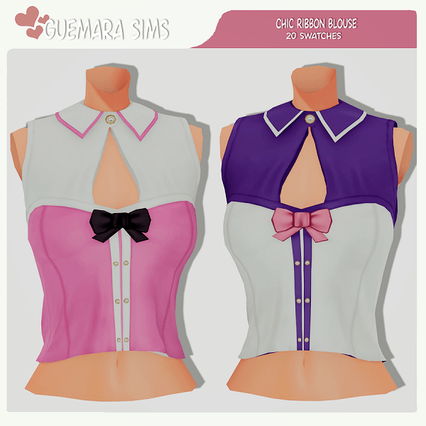 Chic Ribbon Blouse - Gallery - The Sims 4 Create a Sim - CurseForge