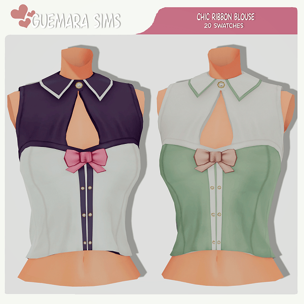 Chic Ribbon Blouse - Gallery - The Sims 4 Create a Sim - CurseForge