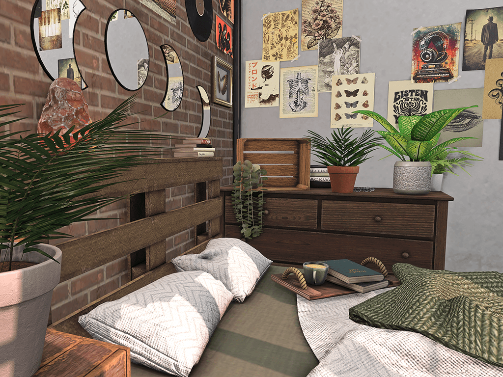 Grunge Bedroom Sims 4 Cc COZY Grunge Style Apartment RENO The Sims 4