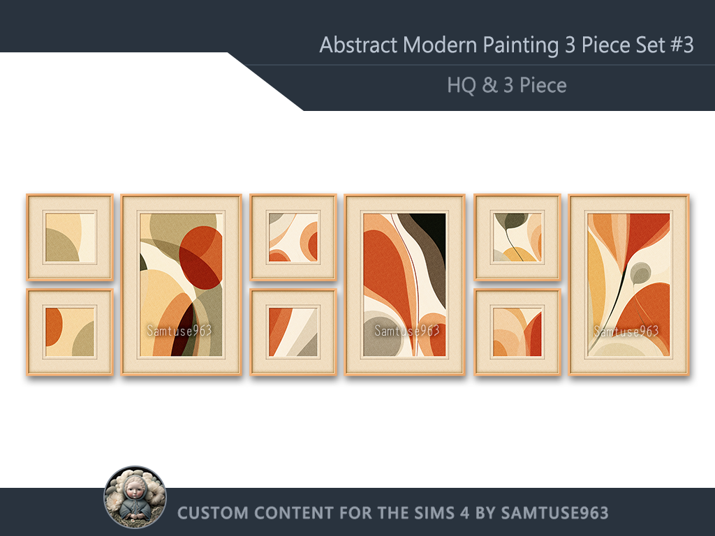 HQ Abstract Modern Painting 3 Piece Set #3 Sellable Extra F Samtuse963 ...