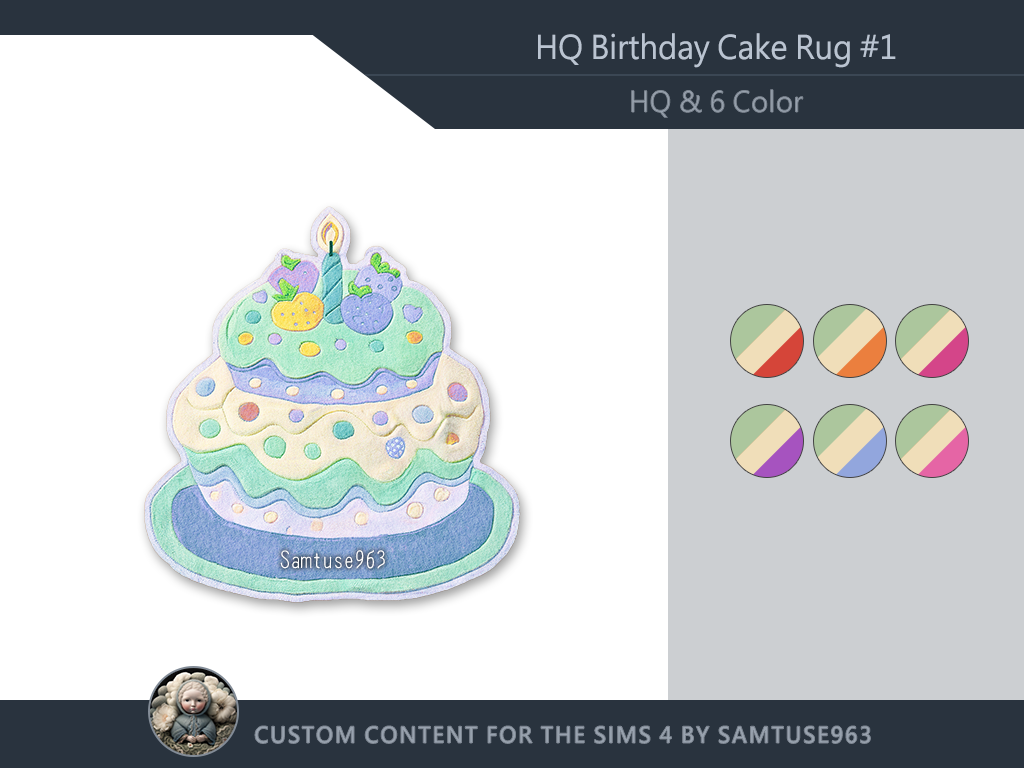 HQ Birthday Cake Dance Rug #1 Samtuse963 - Gallery - The Sims 4 Build ...