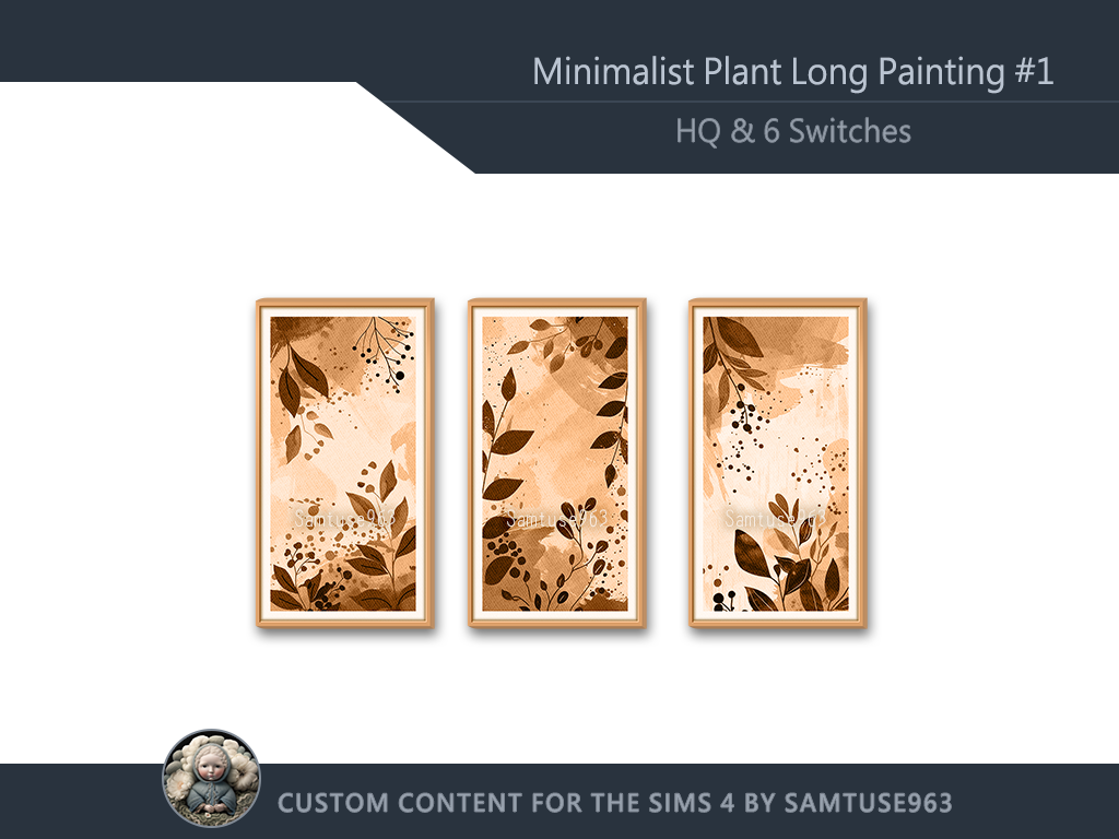 HQ Minimalist Plant Long Painting #1 Sellable Extra D Samtuse963 - The Sims 4 Build / Buy ...