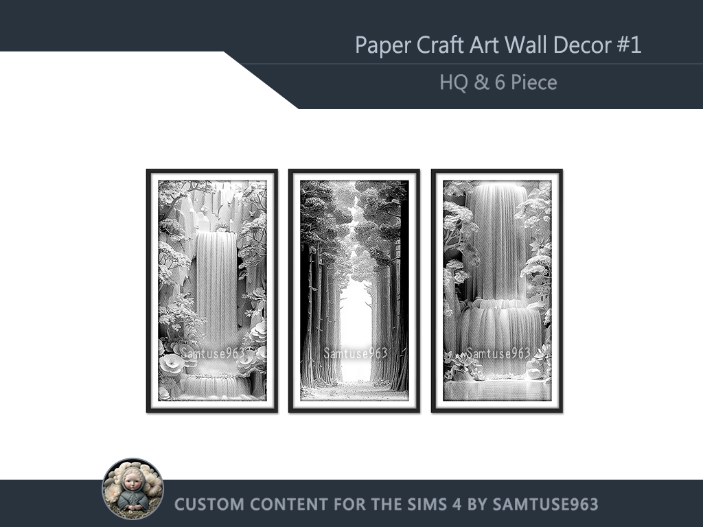 HQ Paper Craft Art Wall Decor #1 Sellable Extra D Samtuse963 - The Sims ...