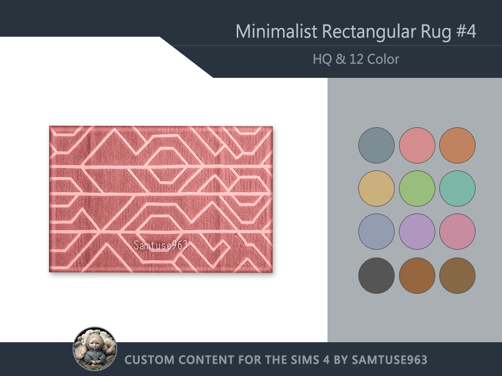 HQ Minimalist Rectangular Dance Rug #4 Samtuse963 - The Sims 4 Build ...