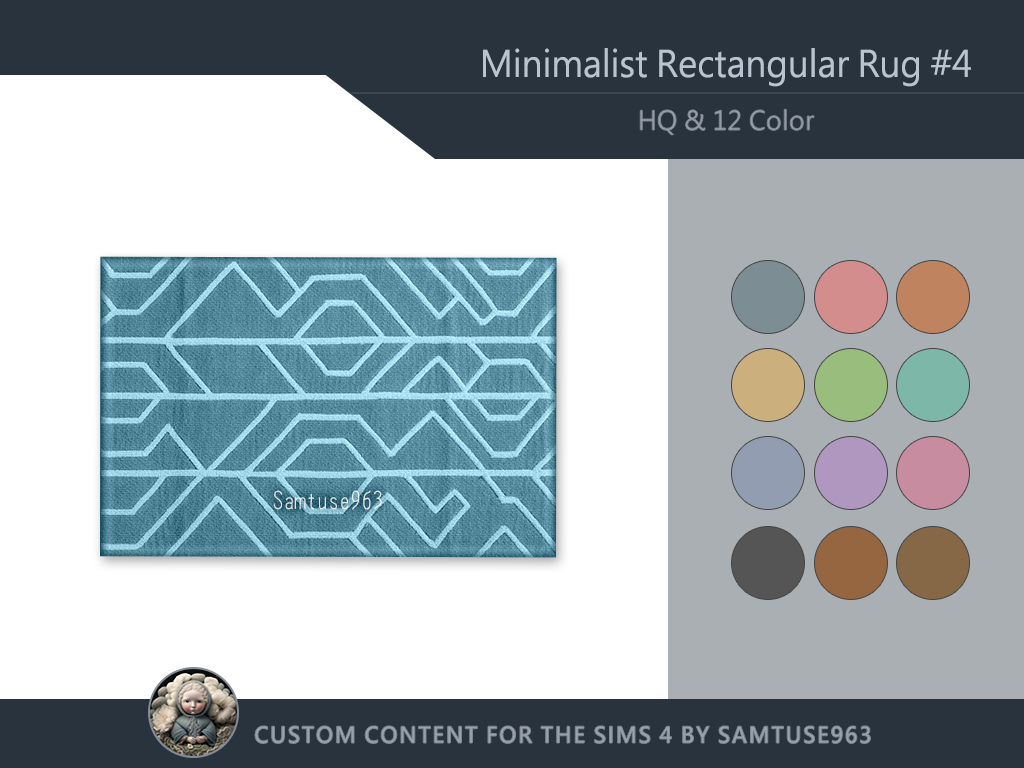 HQ Minimalist Rectangular Dance Rug #4 Samtuse963 - The Sims 4 Build ...