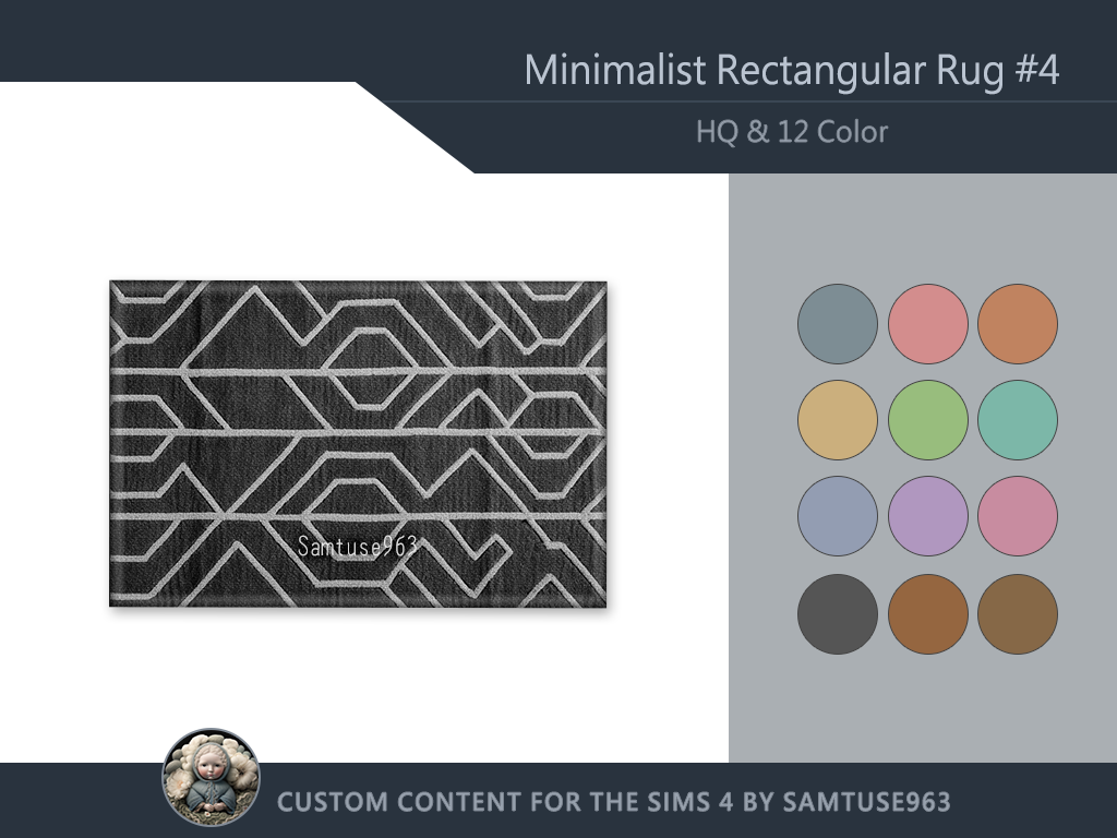 HQ Minimalist Rectangular Dance Rug #4 Samtuse963 - The Sims 4 Build ...