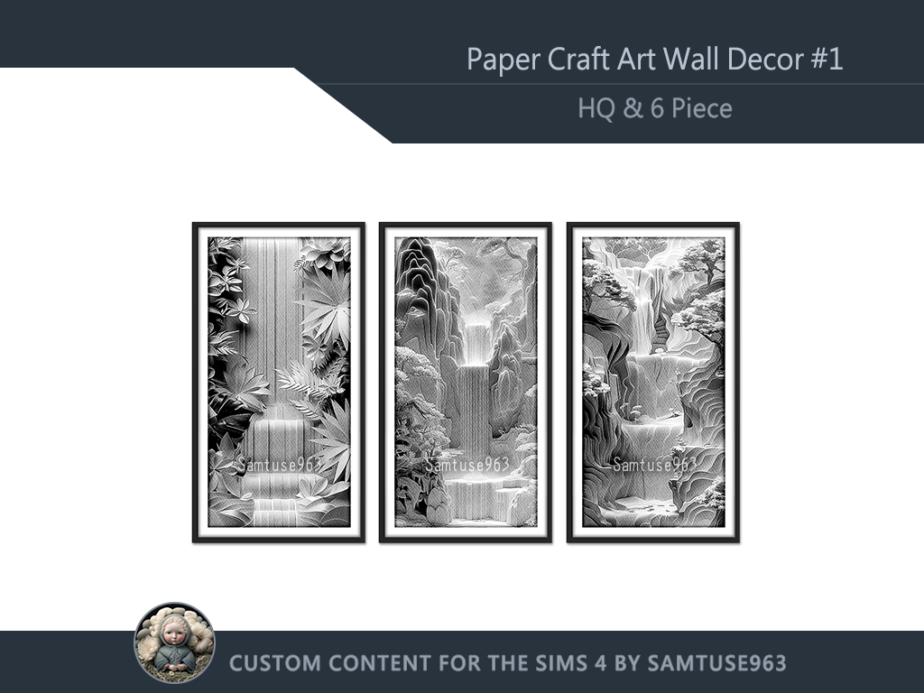 HQ Paper Craft Art Wall Decor #1 Sellable Extra D Samtuse963 - The Sims ...