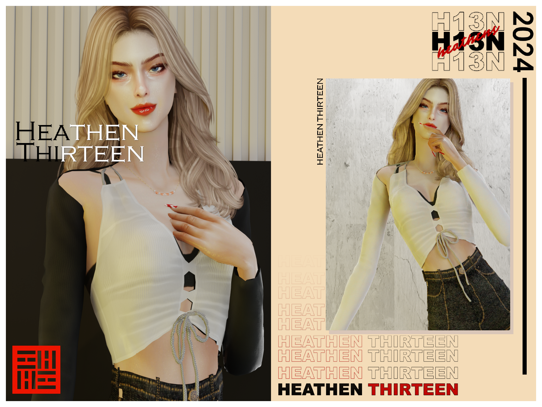 VNeck Drawsting Halter Long Sleeve Crop Top - The Sims 4 Create a Sim ...