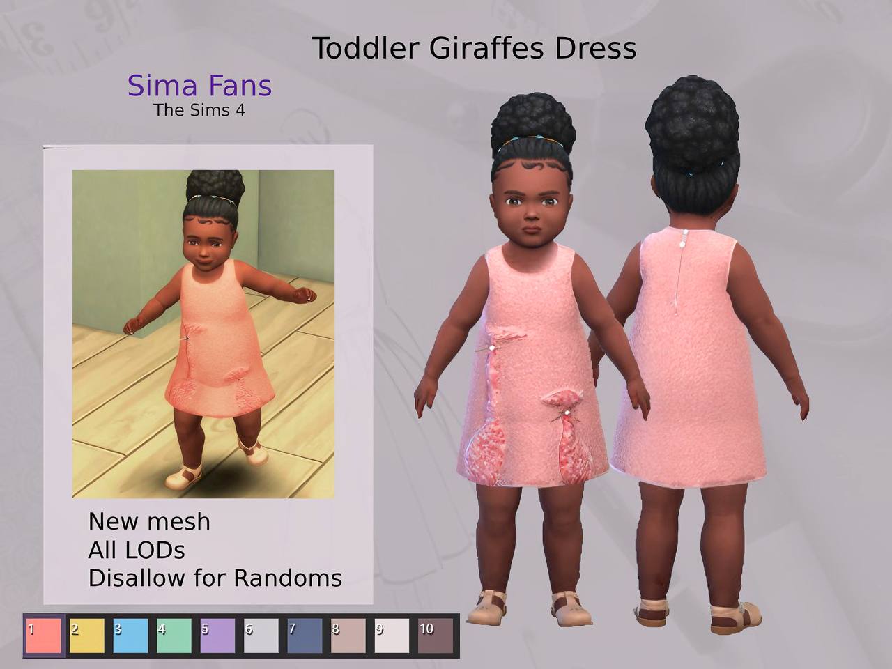 Giraffes toddler dress - Gallery - The Sims 4 Create a Sim - CurseForge