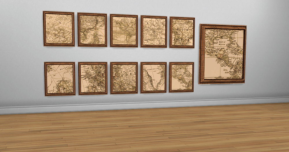 More Framed Maps - Base Game - Gallery - The Sims 4 Build / Buy ...